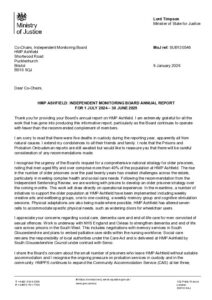 Ashfield 2024-25 annual report - ministerial response - Independent ...