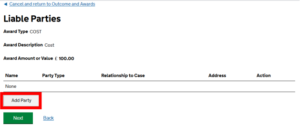 Outcomes, Partial Claim and Other Party Liability – Legal Aid Learning